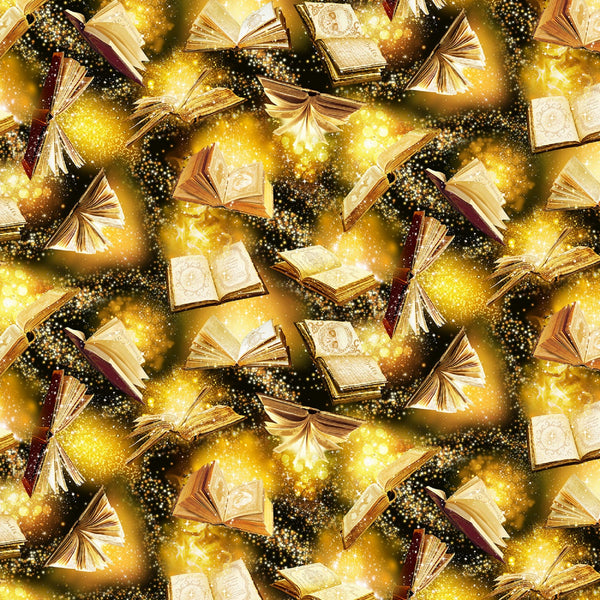 Gold Flying Books of Spells-Timeless Treasures-BTY