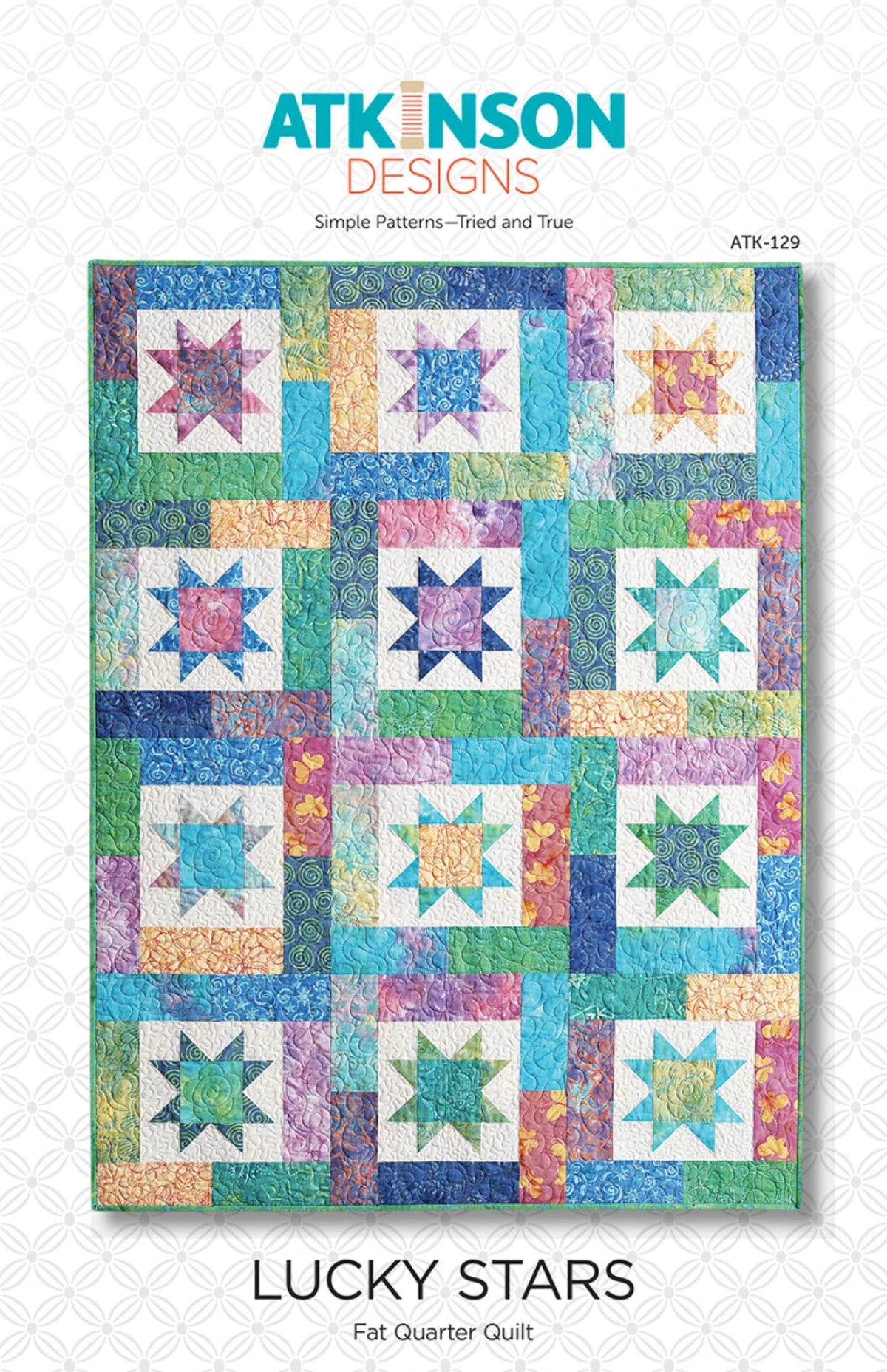 Lucky Stars Quilt Pattern-Atkinson Designs-Fat Quarter Quilt-5 Sizes Incl