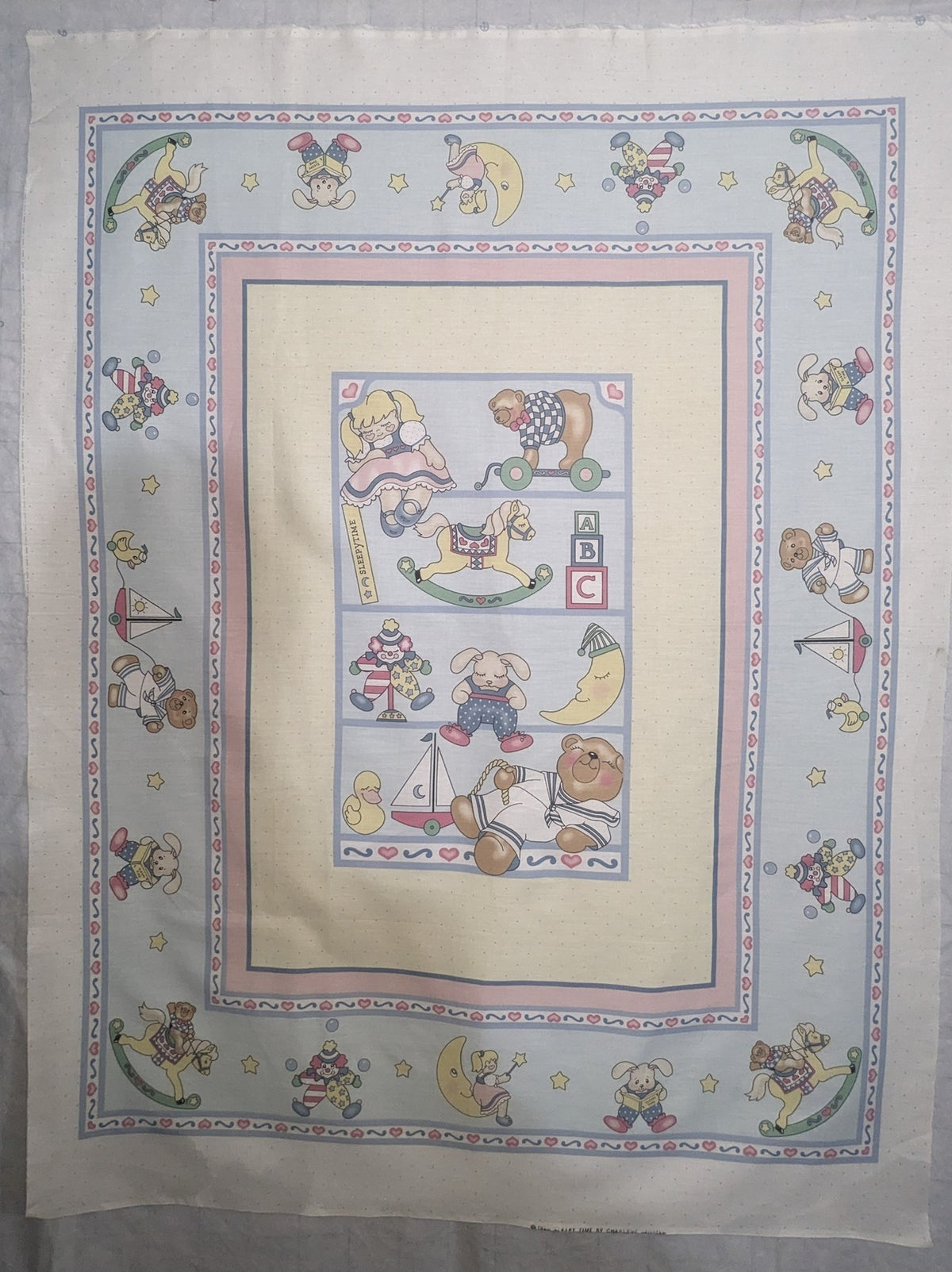 Sleepy Time Panel by Floral Fanders Fabric-Vintage Panel
